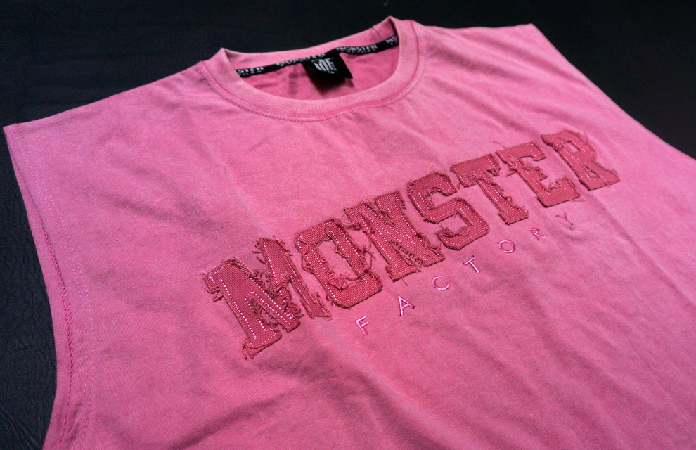 Distressed Rag logo Oversized sleeveless tee – Monster Factory