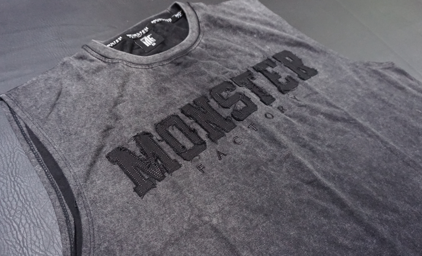 Distressed Rag logo Oversized sleeveless tee – Monster Factory