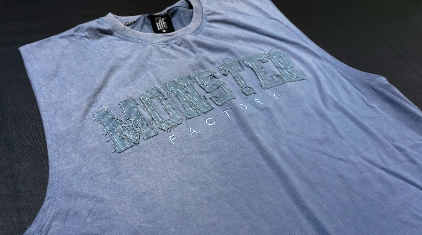 Distressed Rag logo Oversized sleeveless tee – Monster Factory